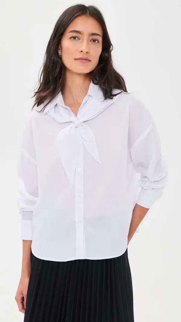 ANOTHER GIRL Boxy Shirt With Neck Scarf