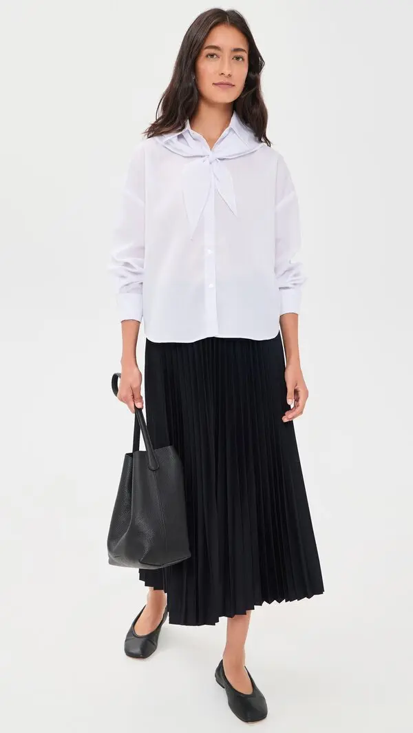 ANOTHER GIRL Boxy Shirt With Neck Scarf