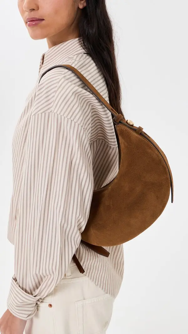 Tory Burch Romy Suede Half Moon Bag