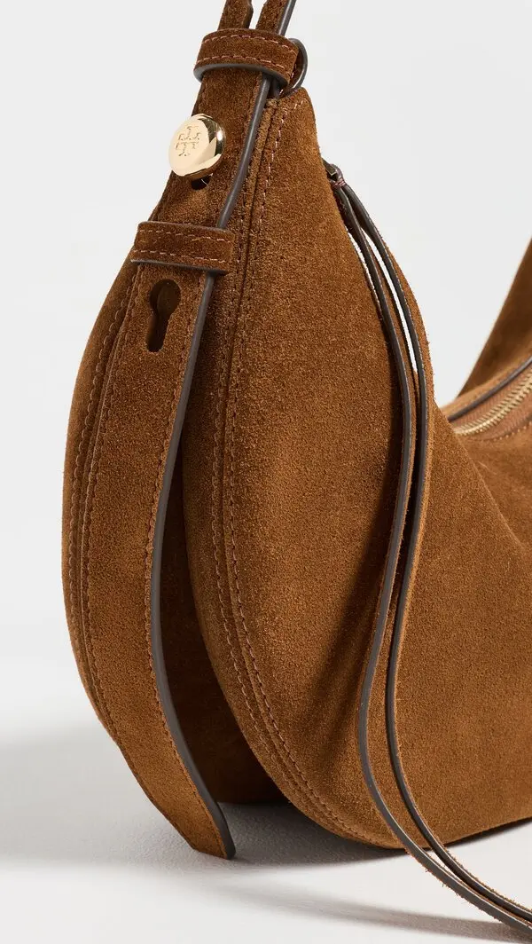 Tory Burch Romy Suede Half Moon Bag
