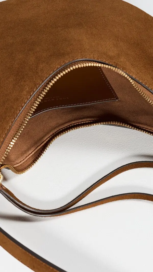 Tory Burch Romy Suede Half Moon Bag