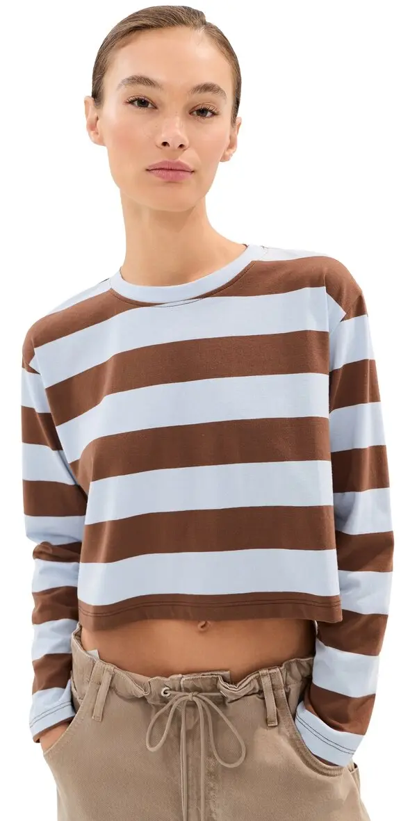 STATE & LAKE Cricket Tee - Coco/blue
