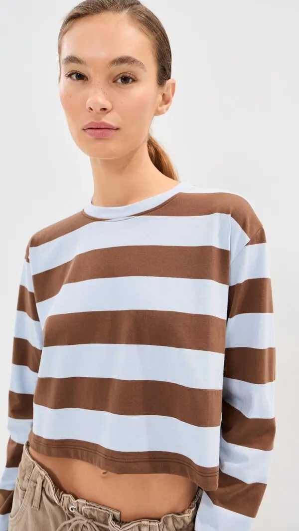 STATE & LAKE Cricket Tee - Coco/blue