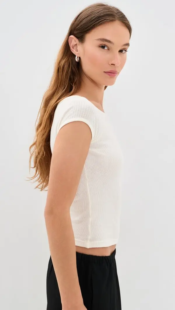 Good American The Variegated Rib Top