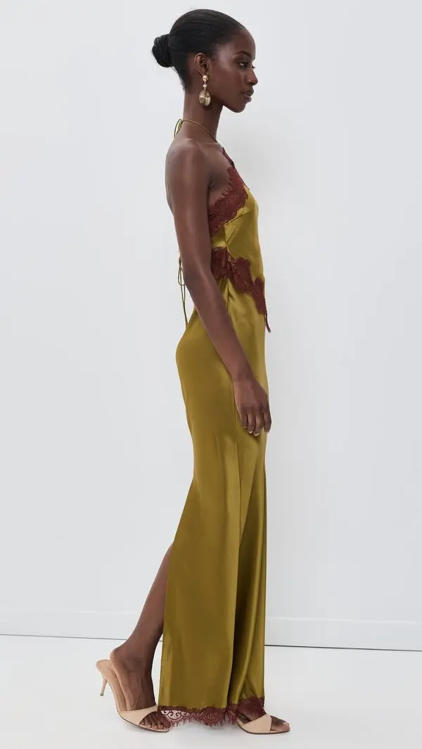 Retrofete Everly Satin Halter Gown
