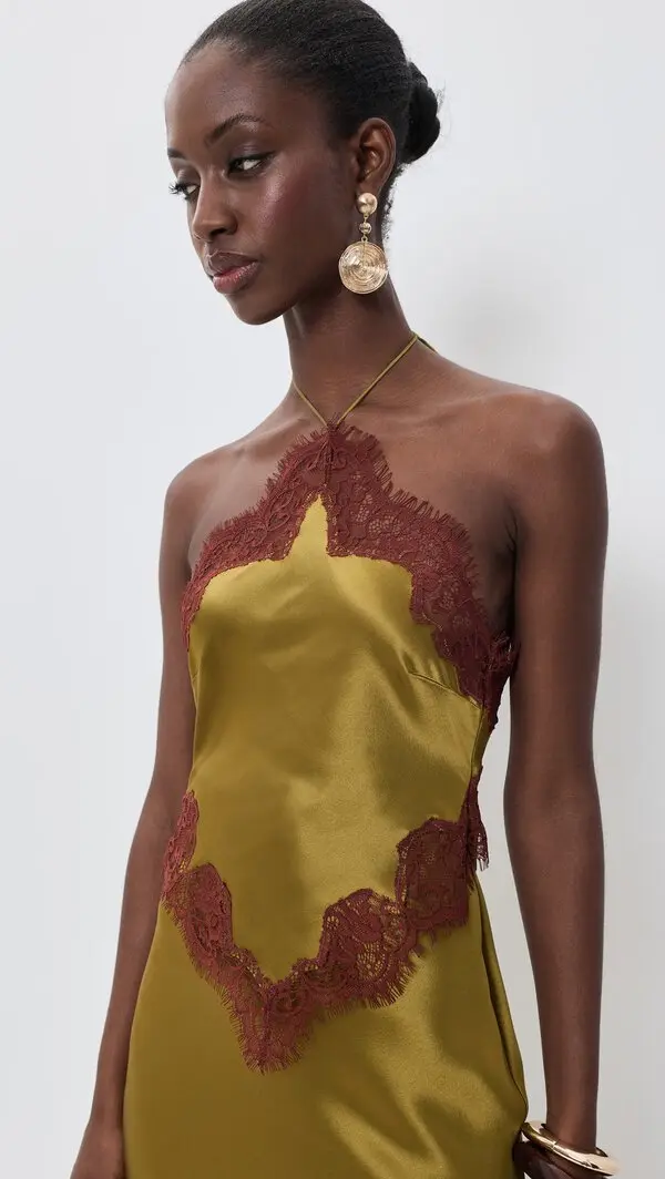 Retrofete Everly Satin Halter Gown