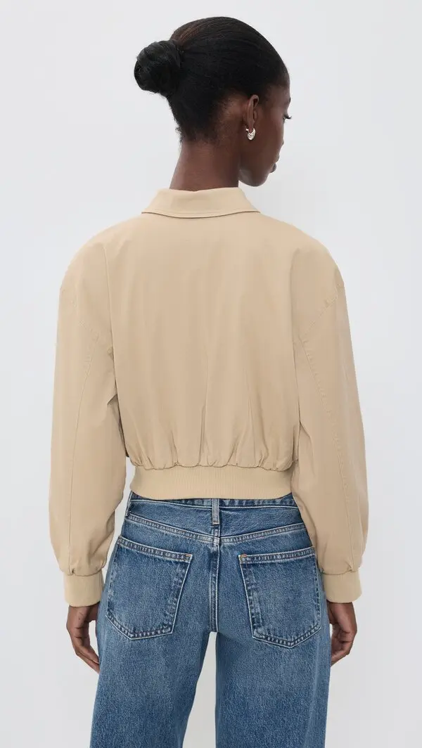 Good American The Twill Cropped Bomber Jacket
