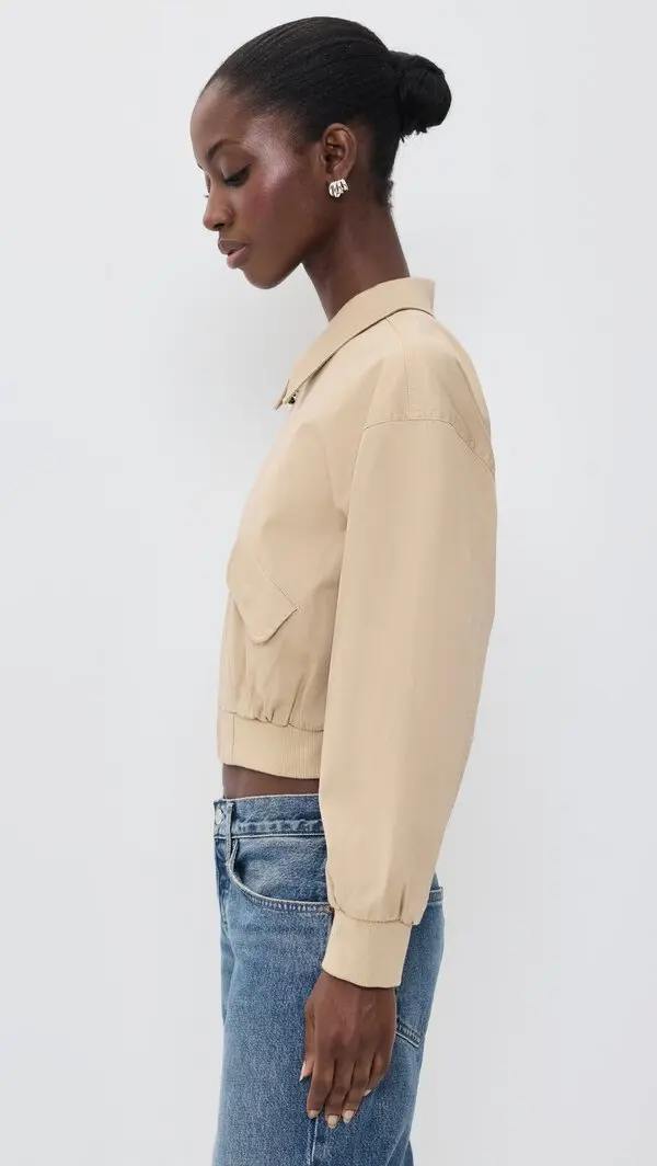 Good American The Twill Cropped Bomber Jacket