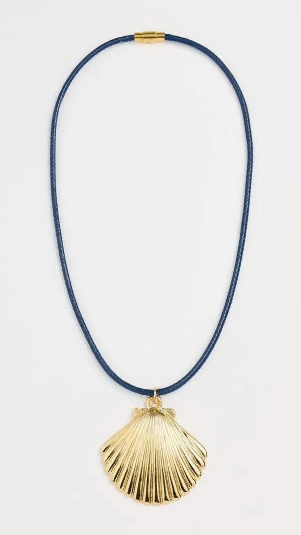 LOGAN TAY Gold Shell Cord Necklace