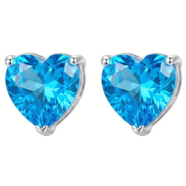 LATELITA Amore Heart Stud Earrings - Blue/silver