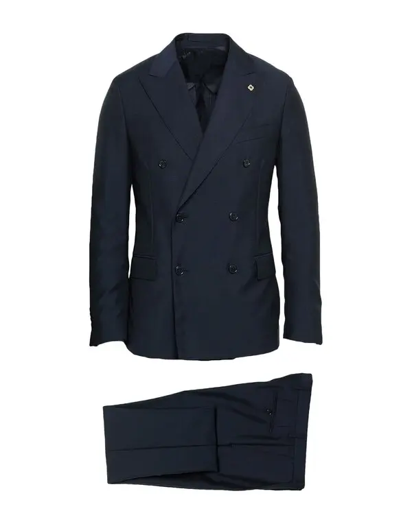 LARDINI Suit Midnight Size Wool, Mohair Wool