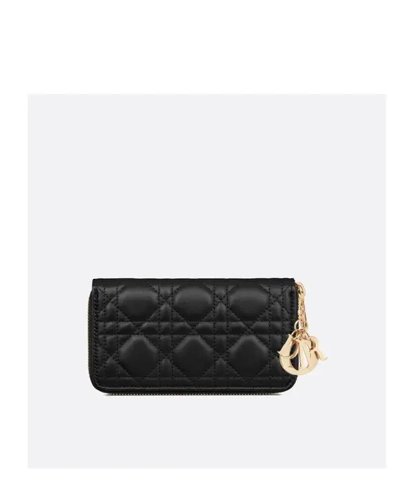 Dior Medium Lady Zipped Wallet - Black