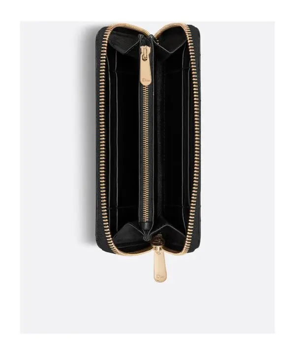 Dior Medium Lady Zipped Wallet - Black