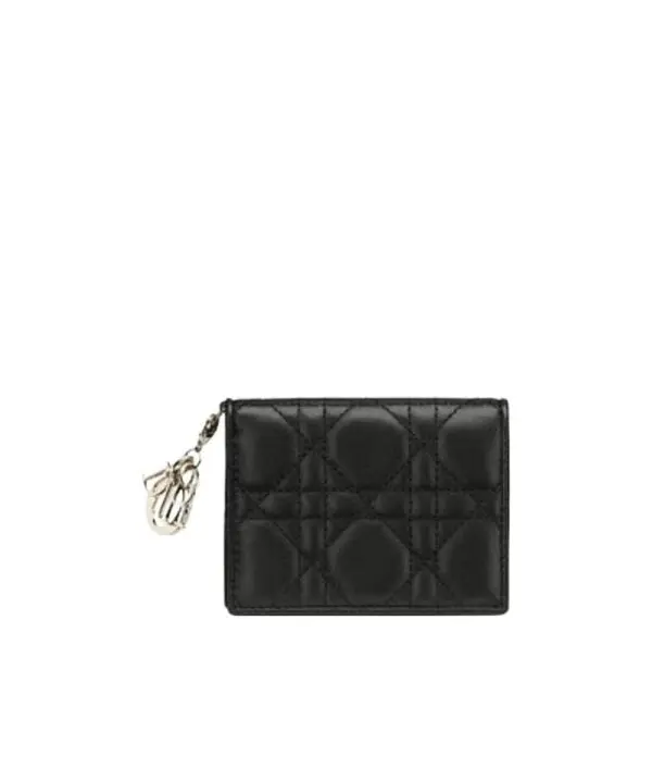 Dior Lady Bloom Card Holder - Black