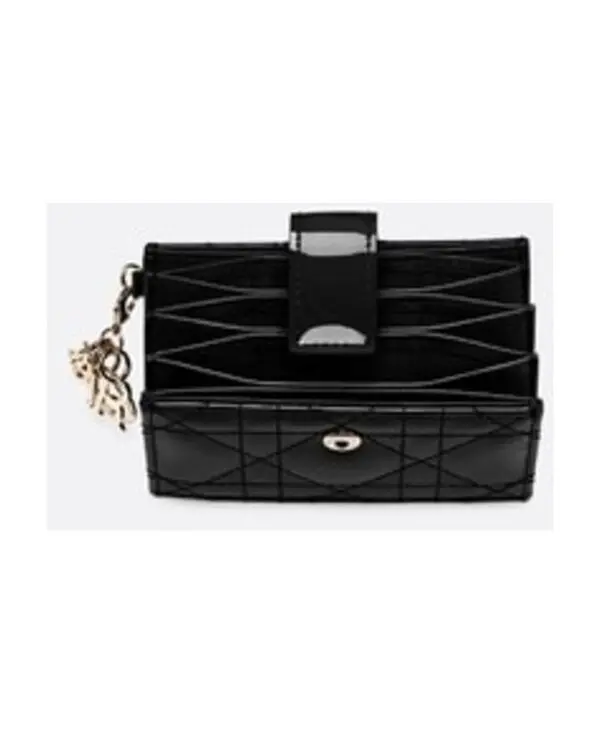 Dior Lady Jasmine Card Holder - Black
