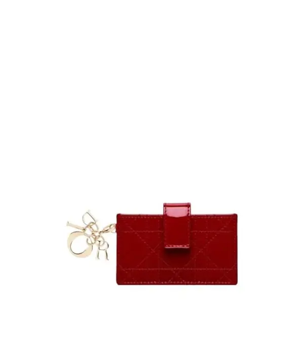 Dior Lady Jasmine Card Holder - Red
