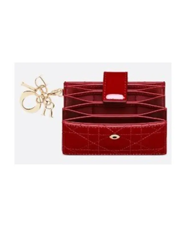 Dior Lady Jasmine Card Holder - Red