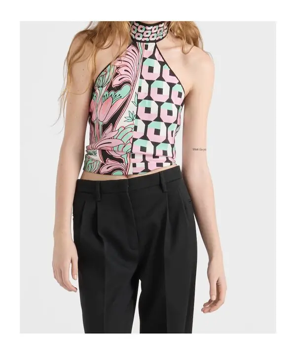 Prada Printed Silk Twill Top