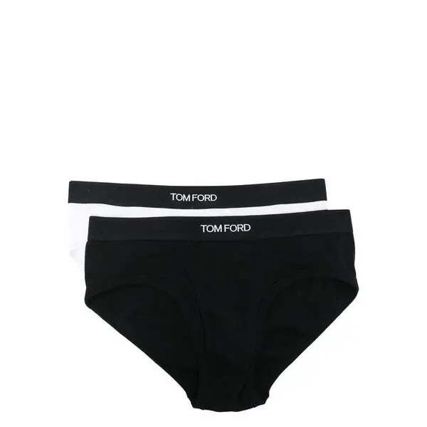 TOM FORD Pack Of Two Logo Waistband Briefs - Black