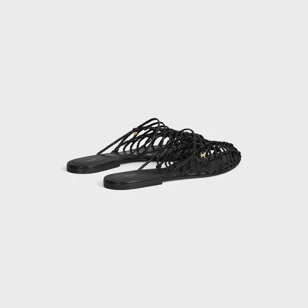 Celine Scoobie Braided Mule In Goatskin