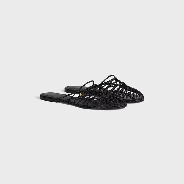 Celine Scoobie Braided Mule In Goatskin