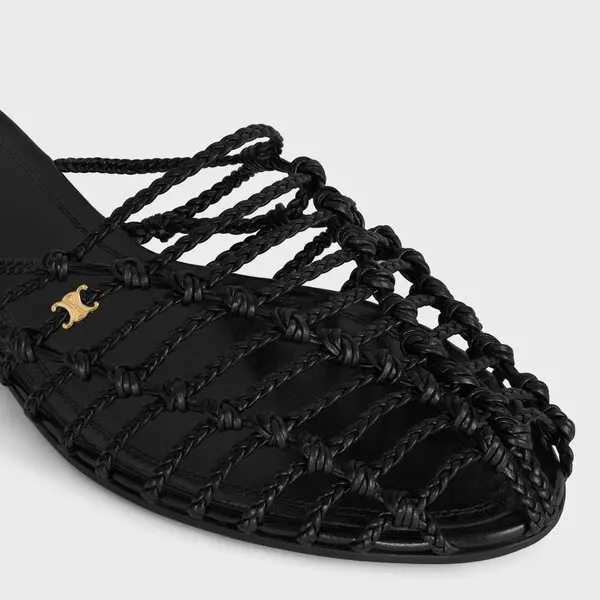 Celine Scoobie Braided Mule In Goatskin