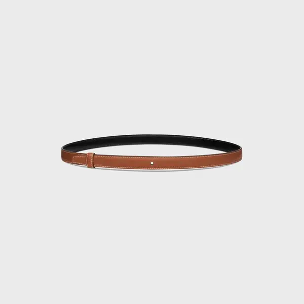 Celine Reversible Strap 18mm In Taurillon And Natural Calfskin