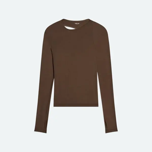 Helmut Lang Asymmetric Long-sleeve Top - Bark