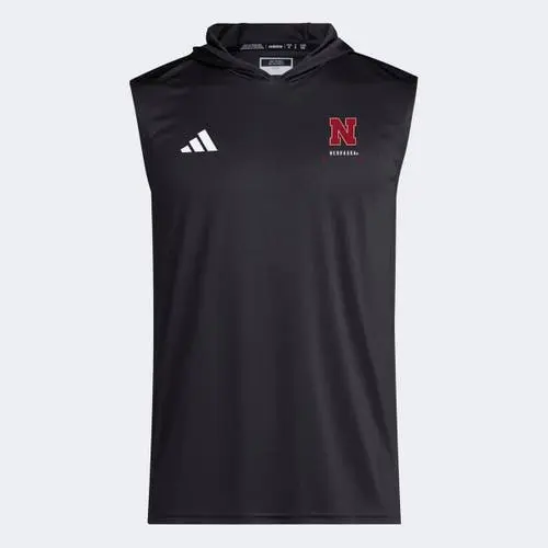 Adidas Nebraska Huskers D4t Sleeveless Hoodie - Black