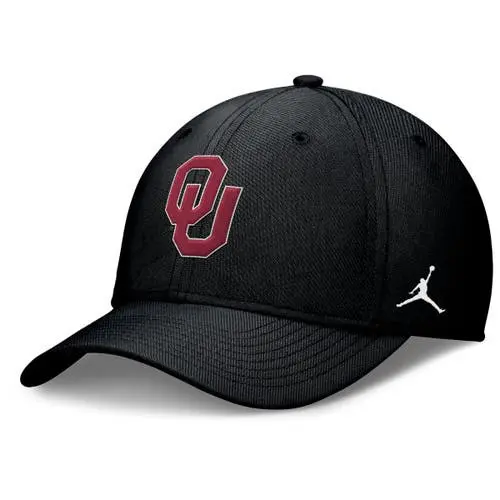 JORDAN BRAND Oklahoma Sooners Rise Swooshflex Dri-fit Baseball Cap - Black