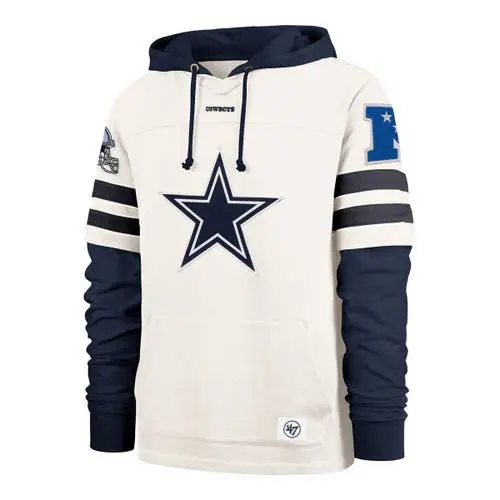 '47 Dallas Cowboys Split Zone Cornerback Duo Lacer Hoodie - Cream