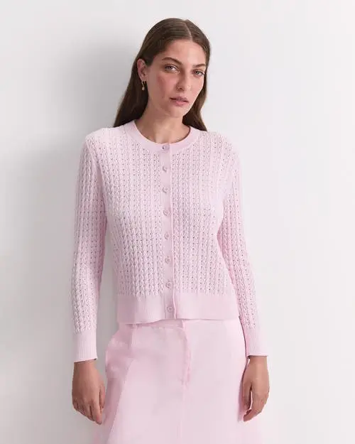 SPORTSCRAFT Elka Pointelle Knit Cardigan
