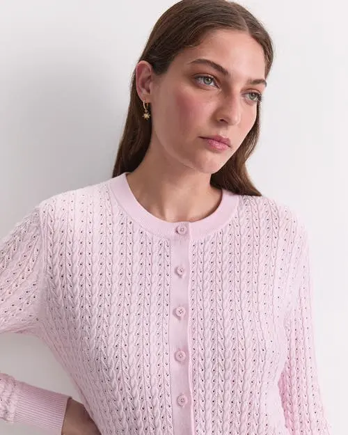 SPORTSCRAFT Elka Pointelle Knit Cardigan