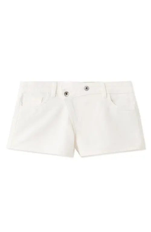 Mango Low Waist Mini Jeans Shorts - White