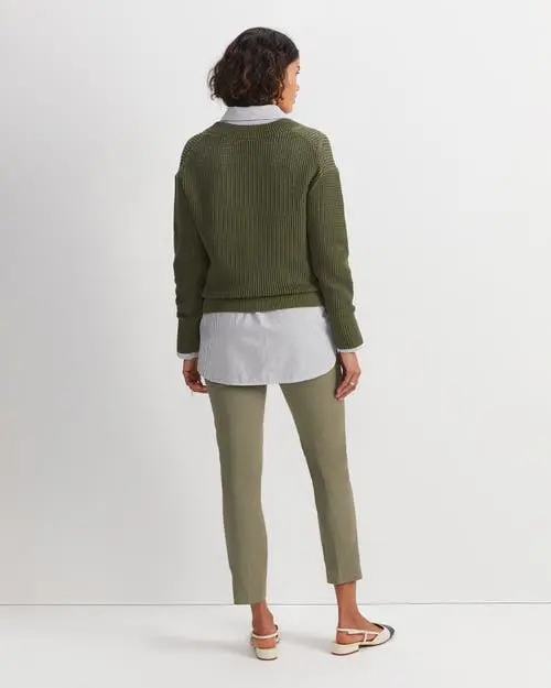 SPORTSCRAFT Cotton Crochet V-neck Knitted Jumper