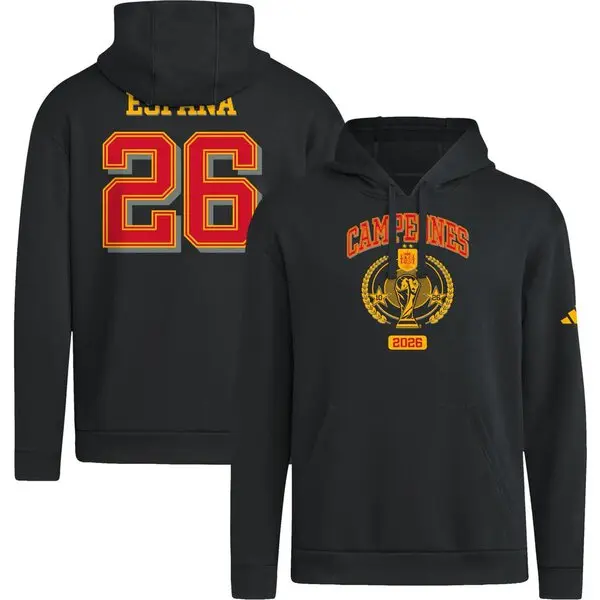 Adidas Spain National Team 2026 Fifa World Cup Champions Trophy Hoodie - Black