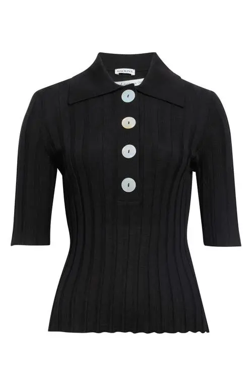NACKIYE Sugarman Virgin Wool Rib Polo