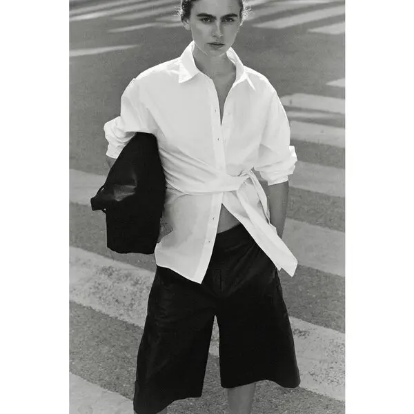 H&M Cotton Tie-detail Shirt