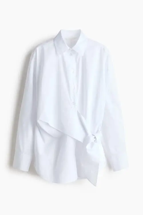 H&M Cotton Tie-detail Shirt