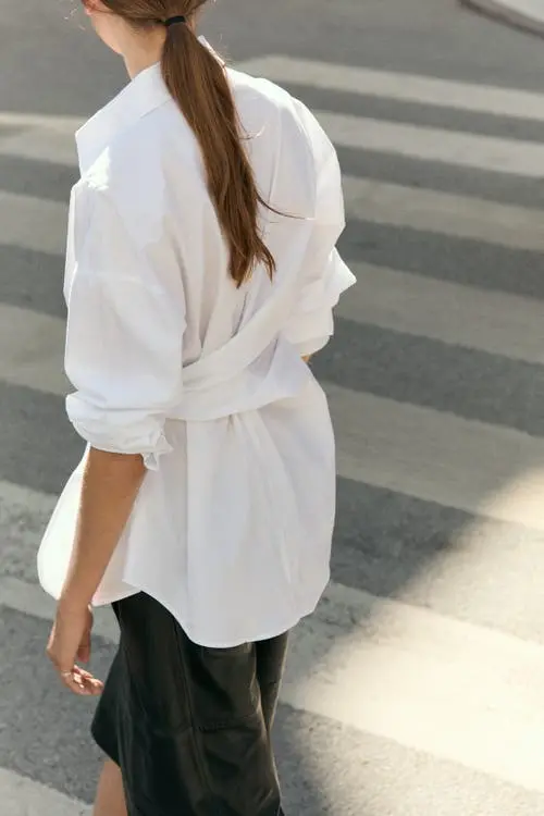 H&M Cotton Tie-detail Shirt