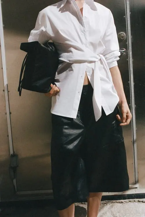 H&M Cotton Tie-detail Shirt