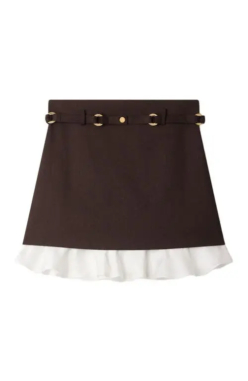 Sandro Short 2-in-1 Wool Skirt - Light Brown