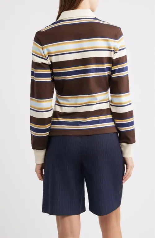 ROWING BLAZERS Beaumont Striped Long Sleeve Rugby Shirt