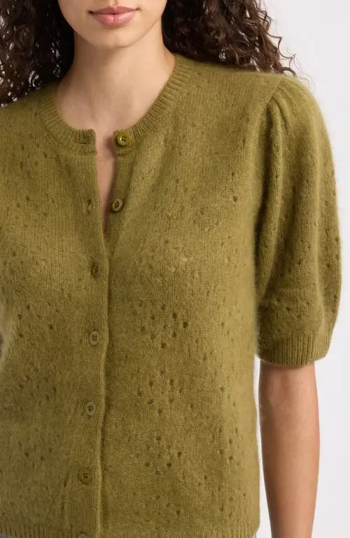 FRAME The Wool & Cashmere Airy Cardigan - Deep Olive
