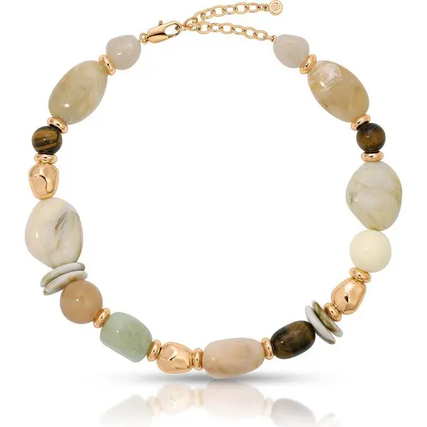 Ettika Serene Stone Necklace - Beige