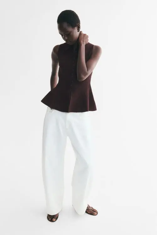 H&M Rib-knit Peplum Top