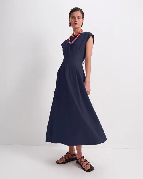 SPORTSCRAFT Ariana Pintuck Linen Dress