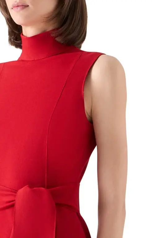 Akris Signature Jersey Mock Neck Midi Dress