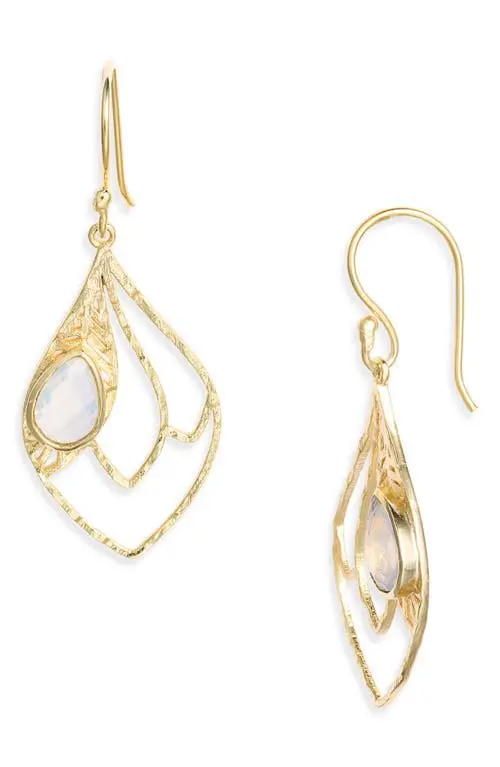 KIARA BY KI-ELE Mariposa Wings Opalite Drop Earrings - Gold