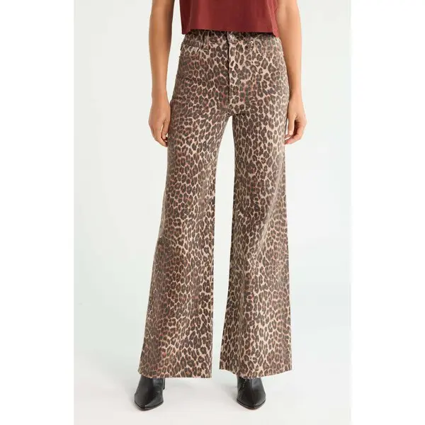DAZE Far Out High Waist Wide Leg Jeans - Cool Cat